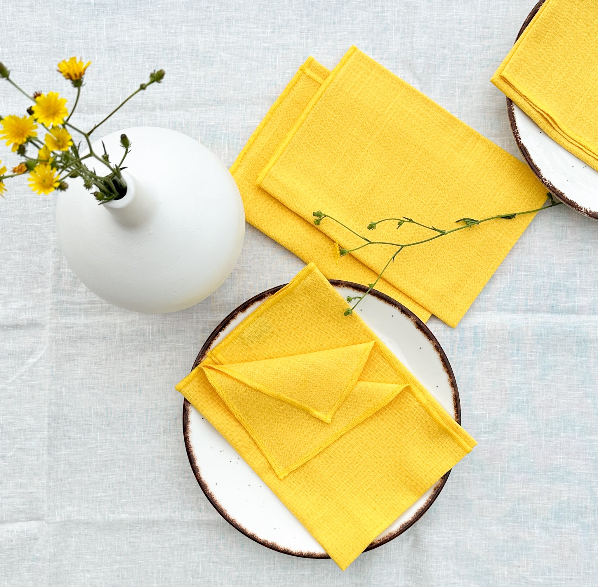 Sunshine Yellow Napkin Set – My Kitchen Linens
