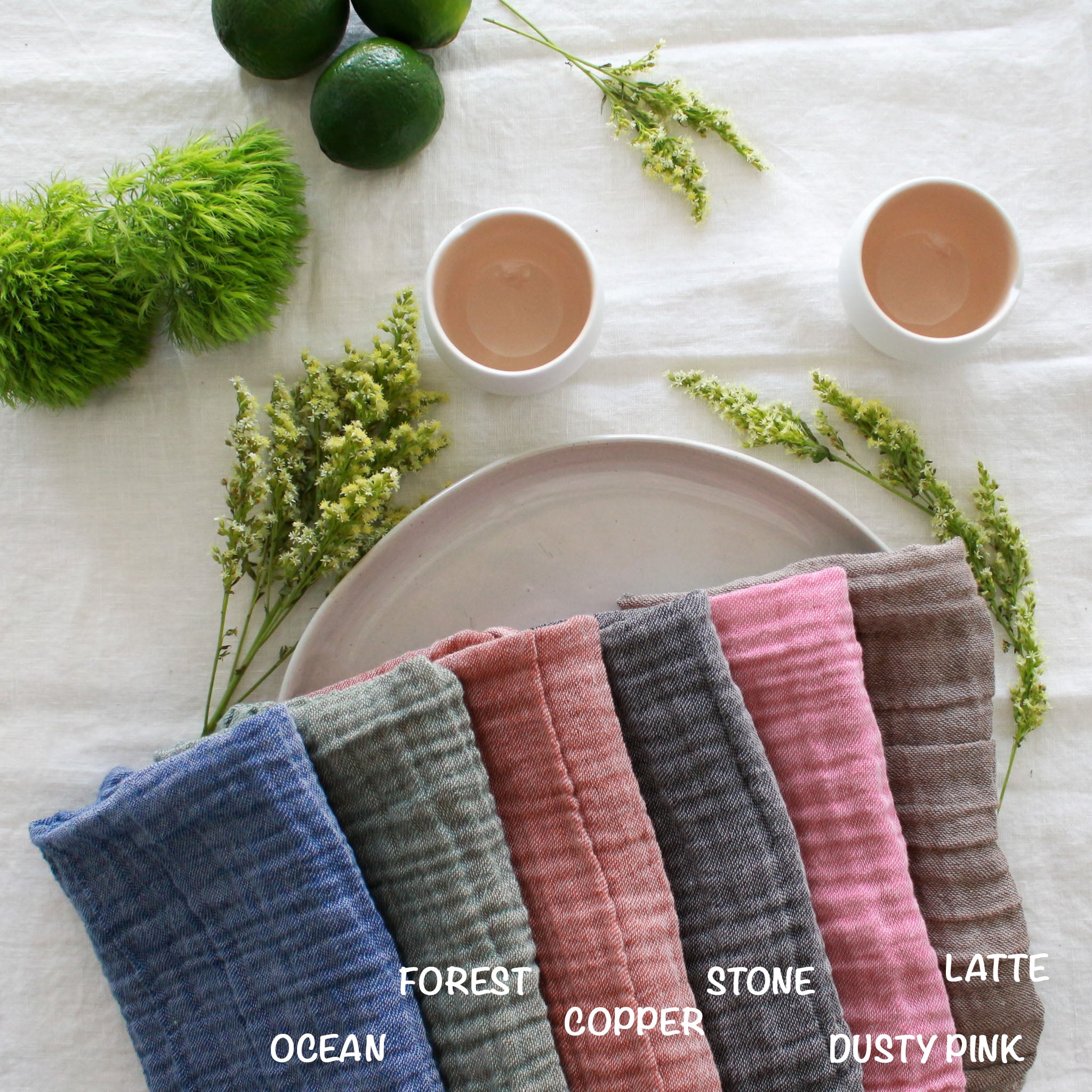 Vintage Muslin Dinner Napkin Set in Various Colors – My Kitchen Linens