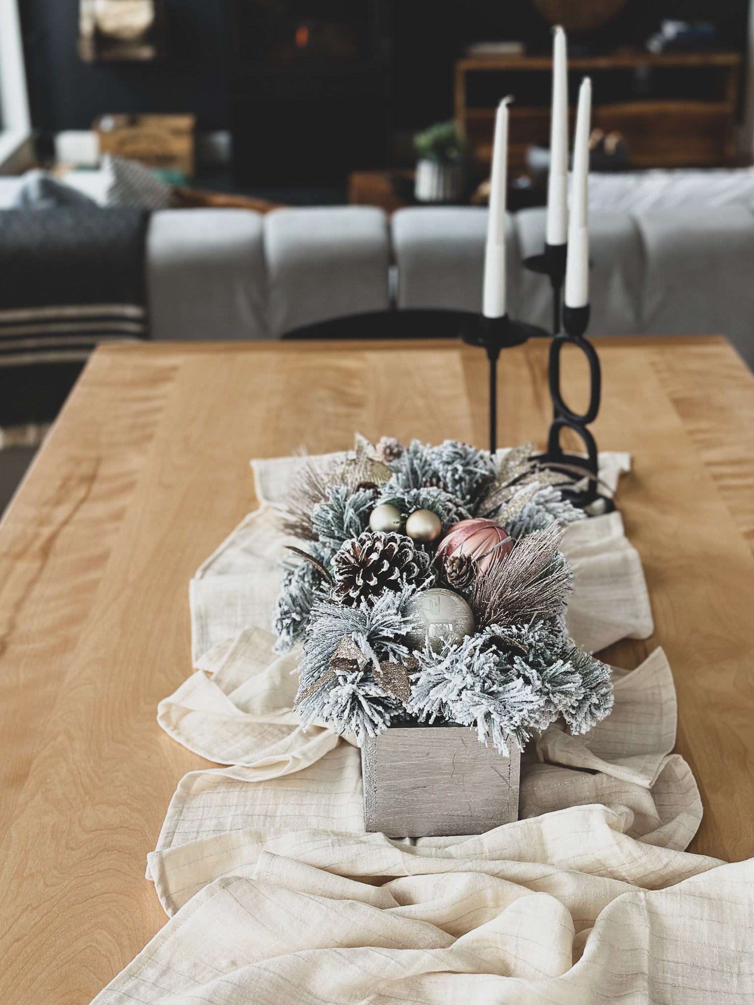 Silver Shimmering Striped Table Runner - Cotton – My Kitchen Linens