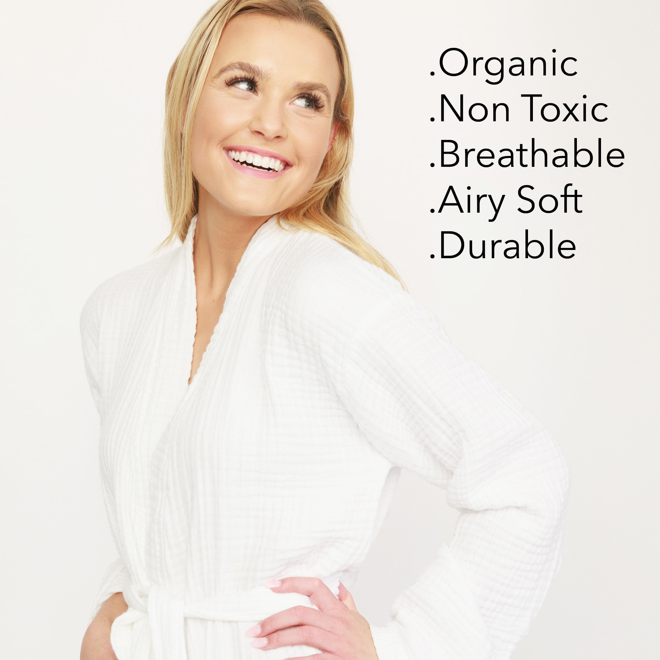 White Organic Cotton Robe – My Kitchen Linens